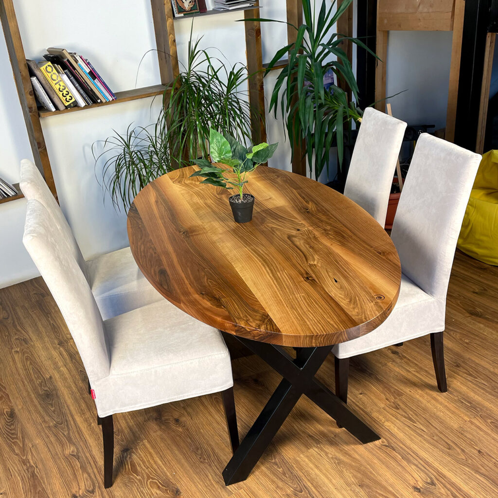 Walnut Dining Table Ellipse 160x90/h74 cm - Coyaconeya